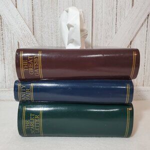 Accents | Stack Of Books Tissue Box Cover Faux Ceramic Stack Of Books ...